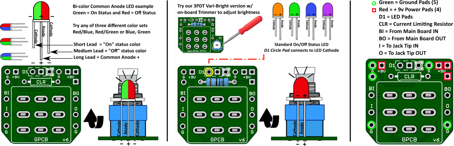 3PDT Wiring Board v6 – The Best Ever! – GuitarPCB