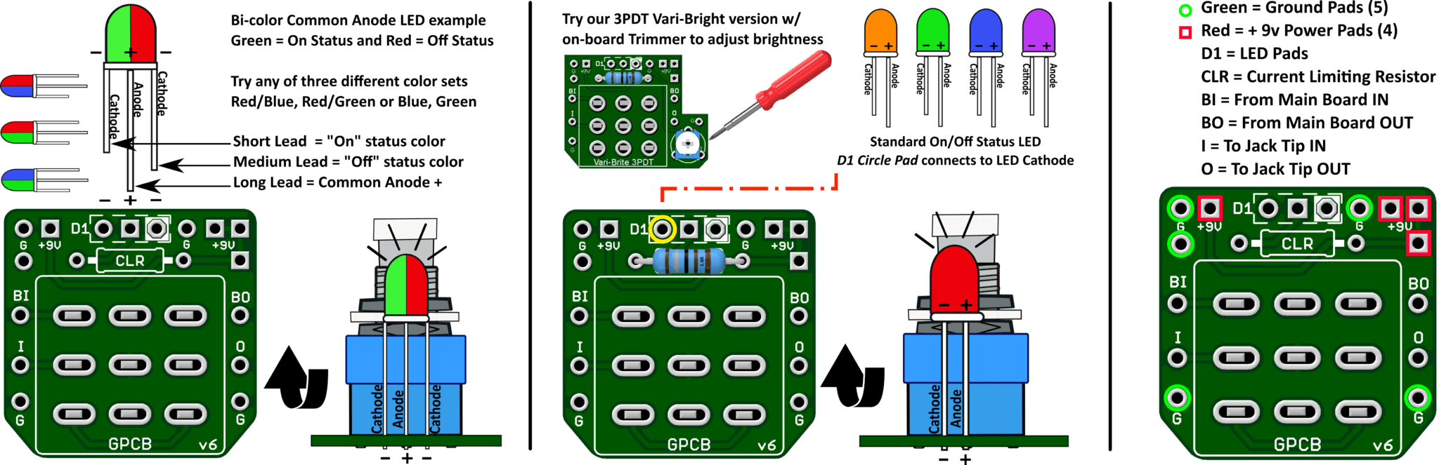3PDT Wiring Board v6 – The Best Ever! – GuitarPCB