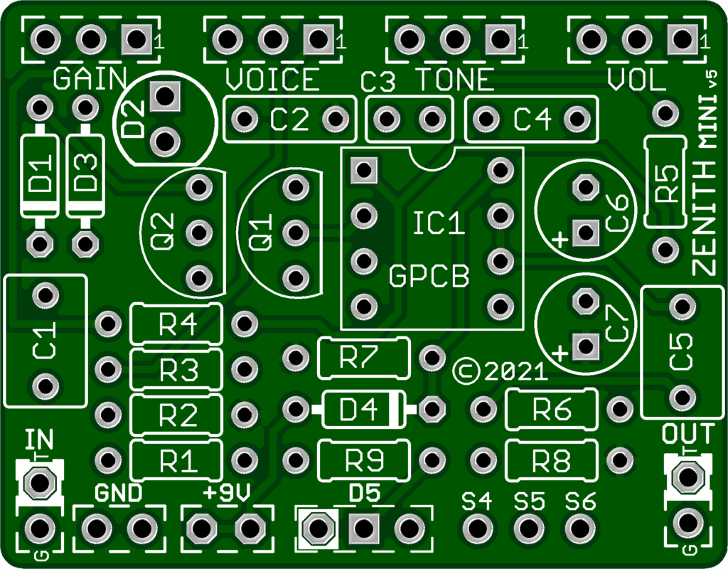 Zenith Mini – Best Zendrive PCB – GuitarPCB
